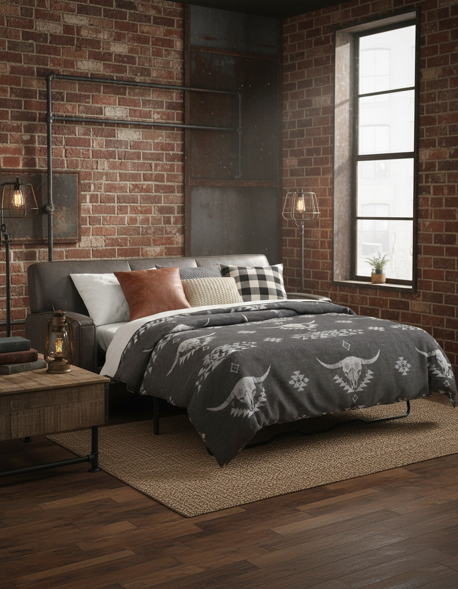 Houk Queen Size Leather Sleeper Sofa | Blue Mountain Brands – Blue ...